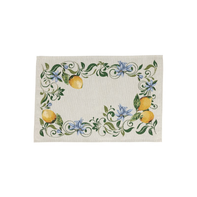 Tavola Lemons with Blue Flowers Placemats - Set of 4 – K&K's Giving Tree