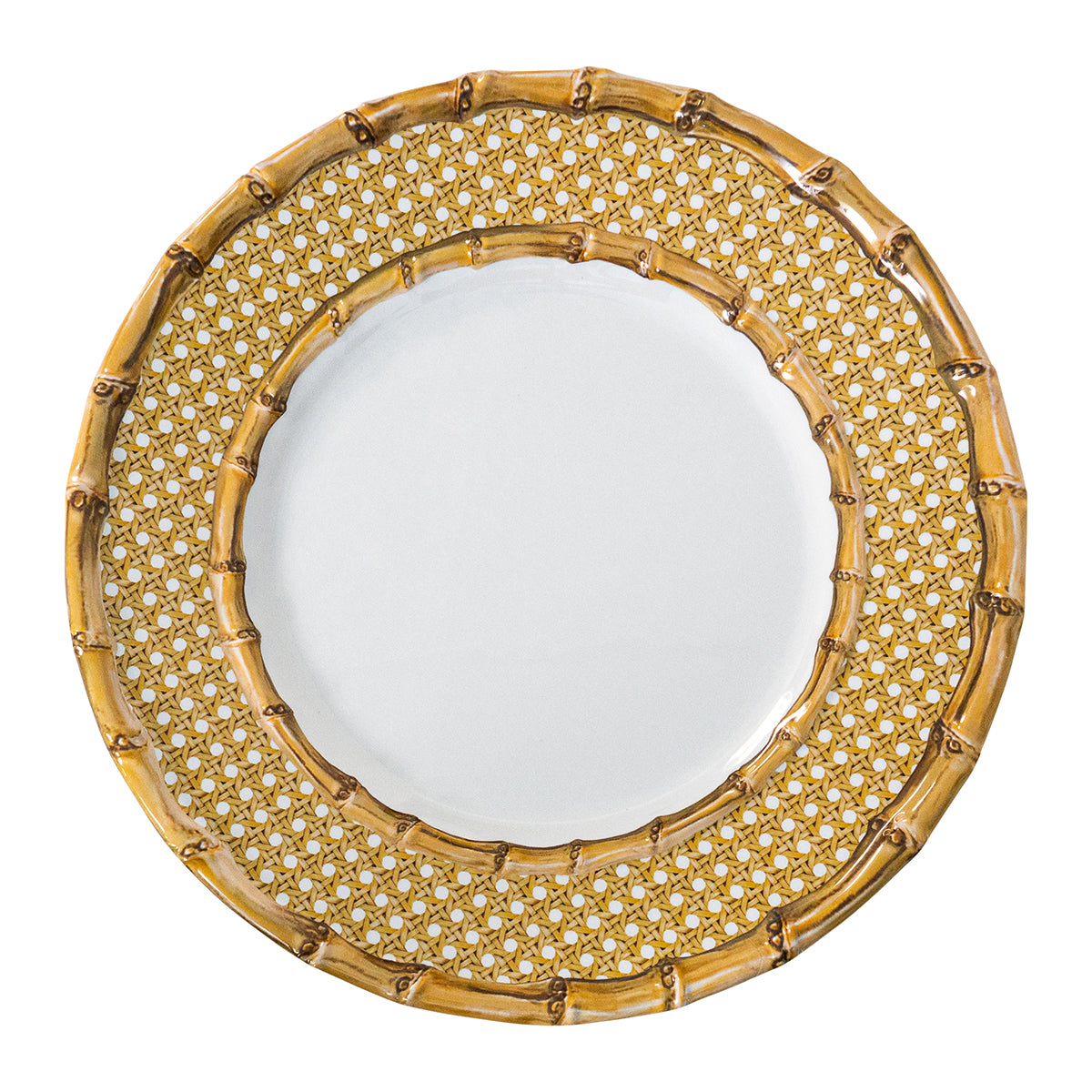 Bamboo Caning Melamine Dinner Plate - Natural – K&K's Giving Tree