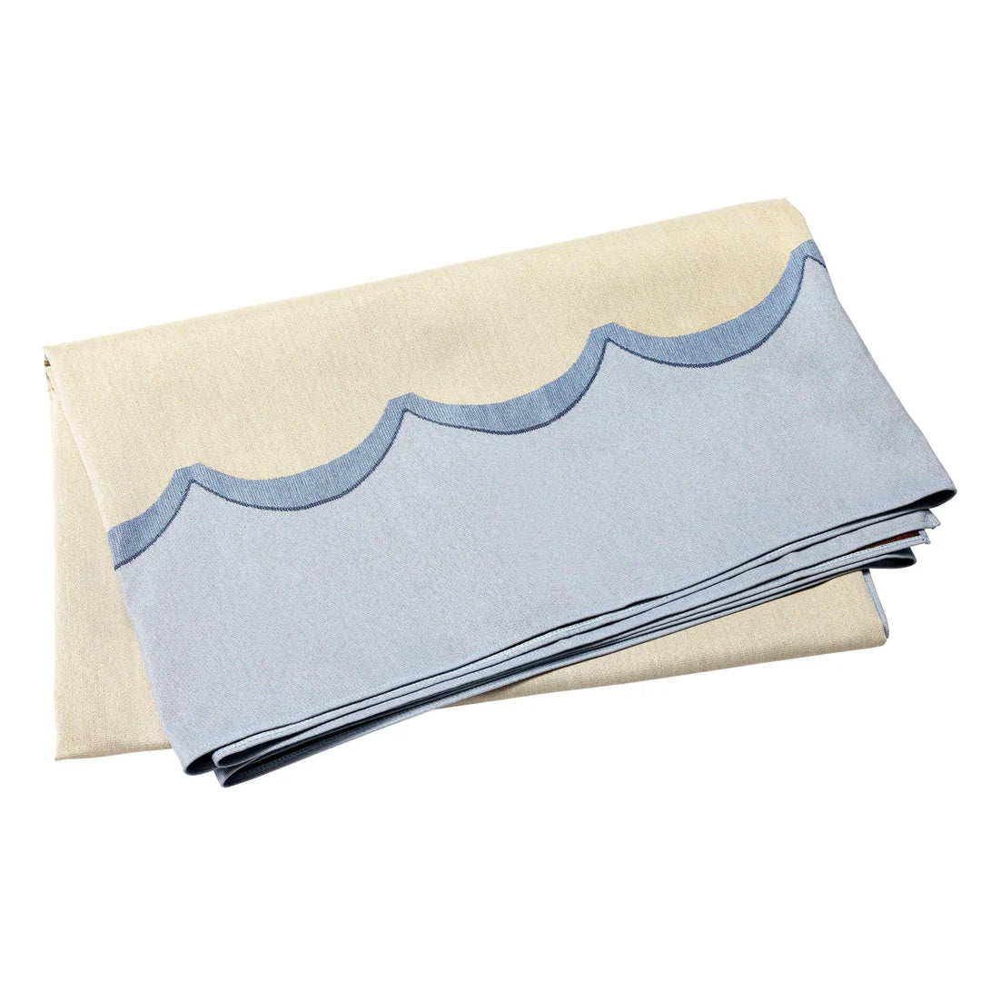 Tavola Blue Scalloped Tablecloth – K&K's Giving Tree