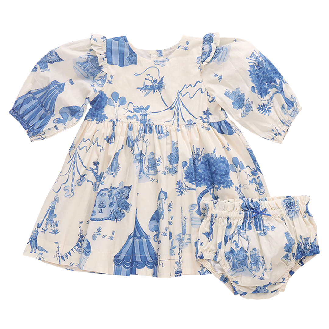 Baby Girls Brooke Dress Set - Blue Circus – K&K's Giving Tree