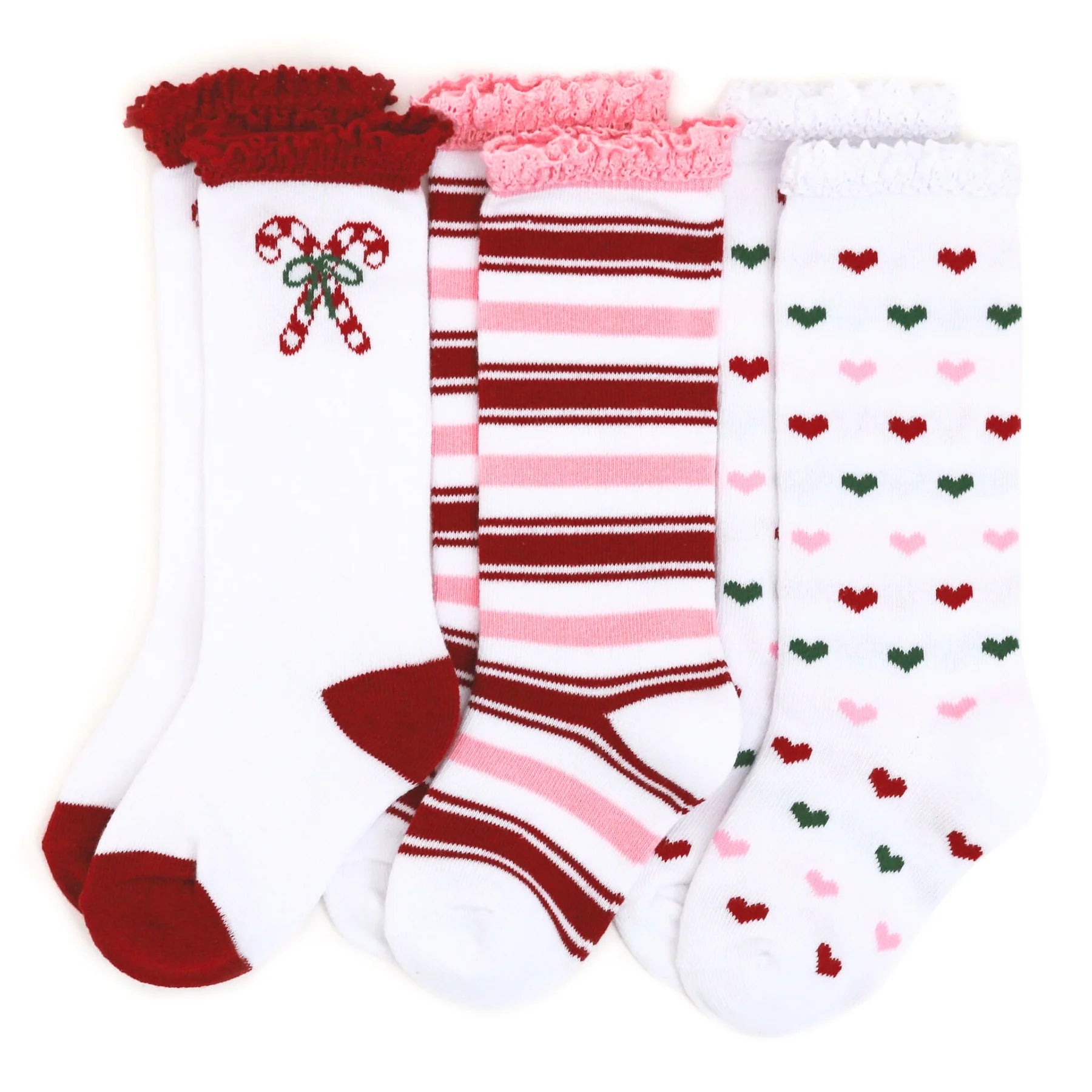 Candy Cane Lane Knee High Socks 3-Pack – K&K's Giving Tree