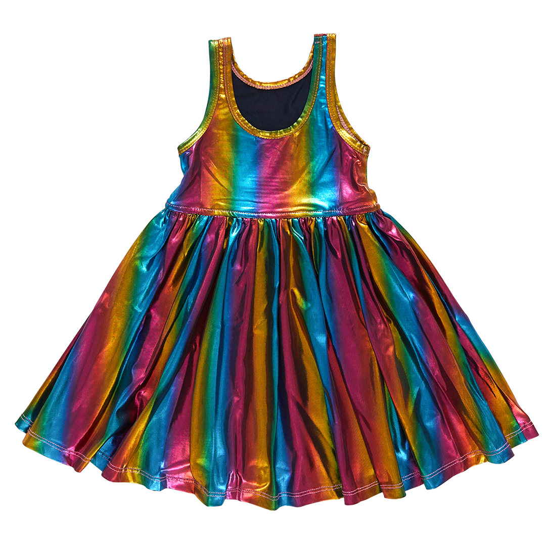 Dark Rainbow Liza Lame Dress – K&K's Giving Tree